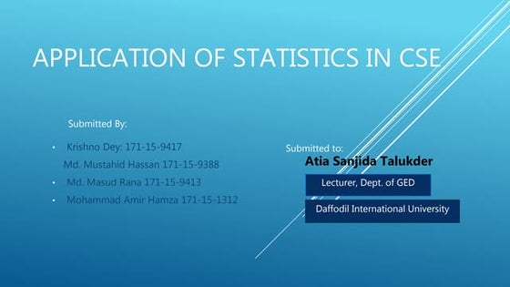 Real life application of statistics in engineering | PPT