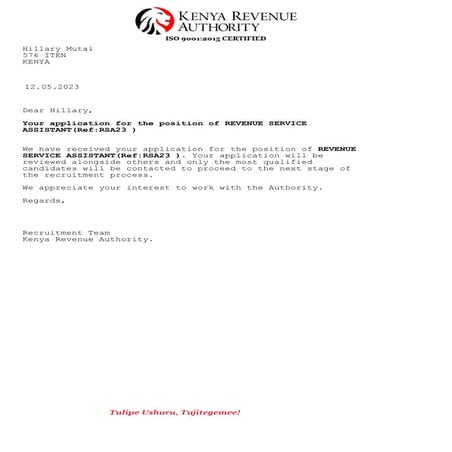 Application acknowledgement.PDF | Business Accounting & Finance | Business