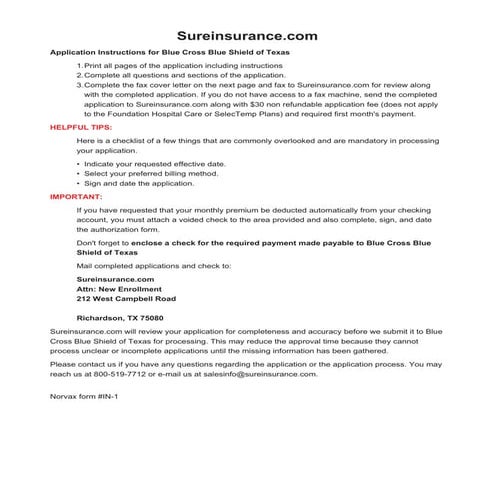 Application blue cross adv and choice | PDF