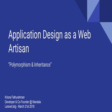 Application design as a web artisan | PDF