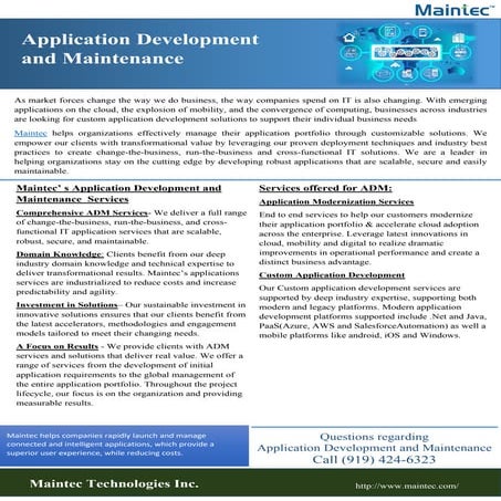 Application Development and Maintenance | Maintec | PDF