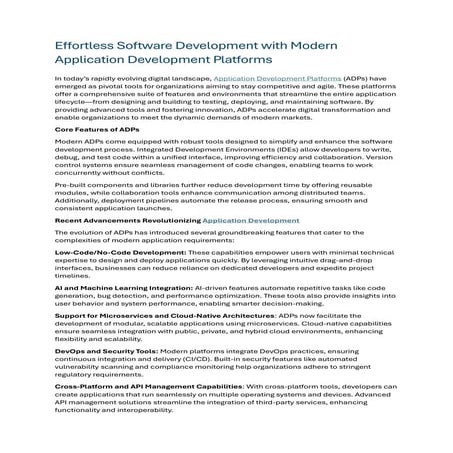 Creating Scalable and Secure Applications with Cutting-Edge Application Development Platforms ...