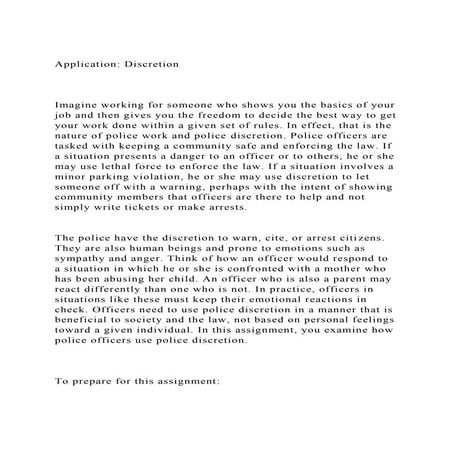 Police discretion paper | DOCX