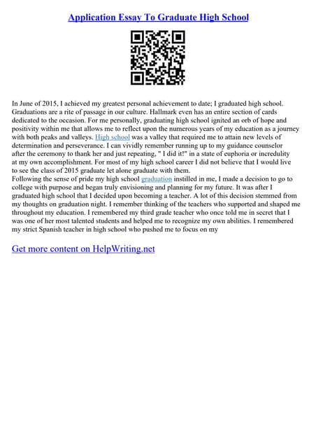 My High School Graduation Speech | PDF