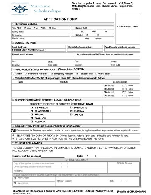 Application form, Cambridge Academy for Higher Education | PDF
