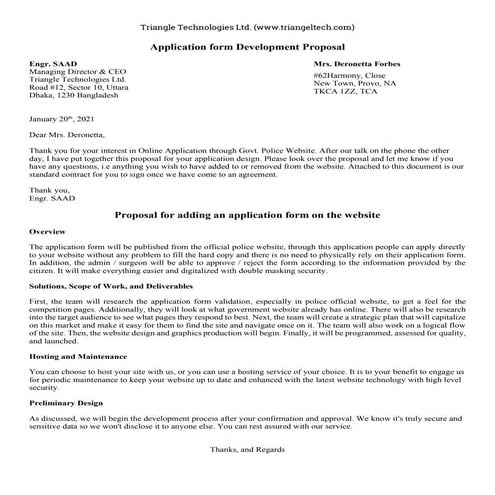 Application form development proposal | PDF