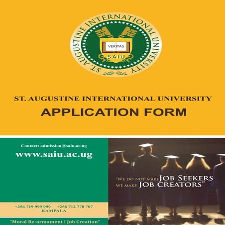 St. Augustine International University Application form | PDF