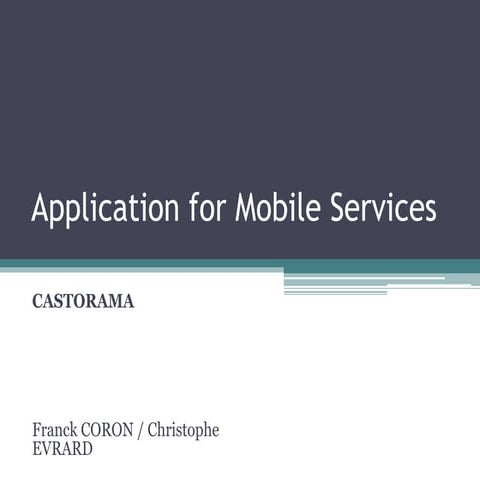 Application for mobile services | PPT
