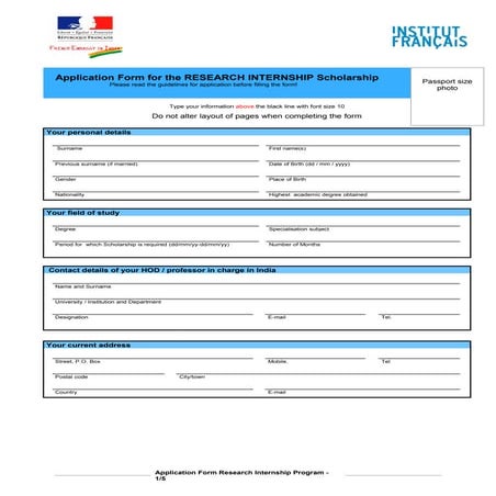Application form research internship_program_0 | PDF