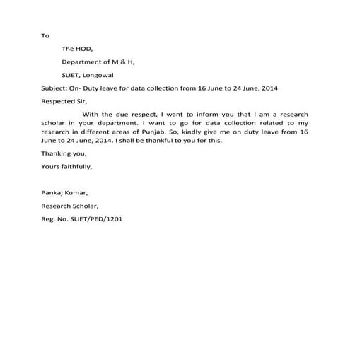 Application for od | PDF