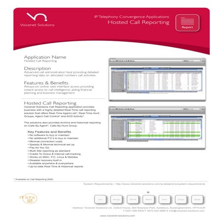 Application iReport - Hosted Call Reporting | PDF