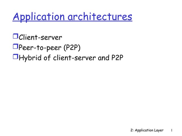 Application layer protocols | PPTX