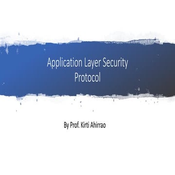 Application Layer Security Protocol Pdf Computing Technology