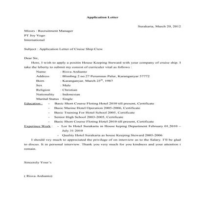 Application letter | DOCX