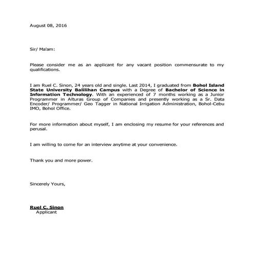 Application letter | DOCX