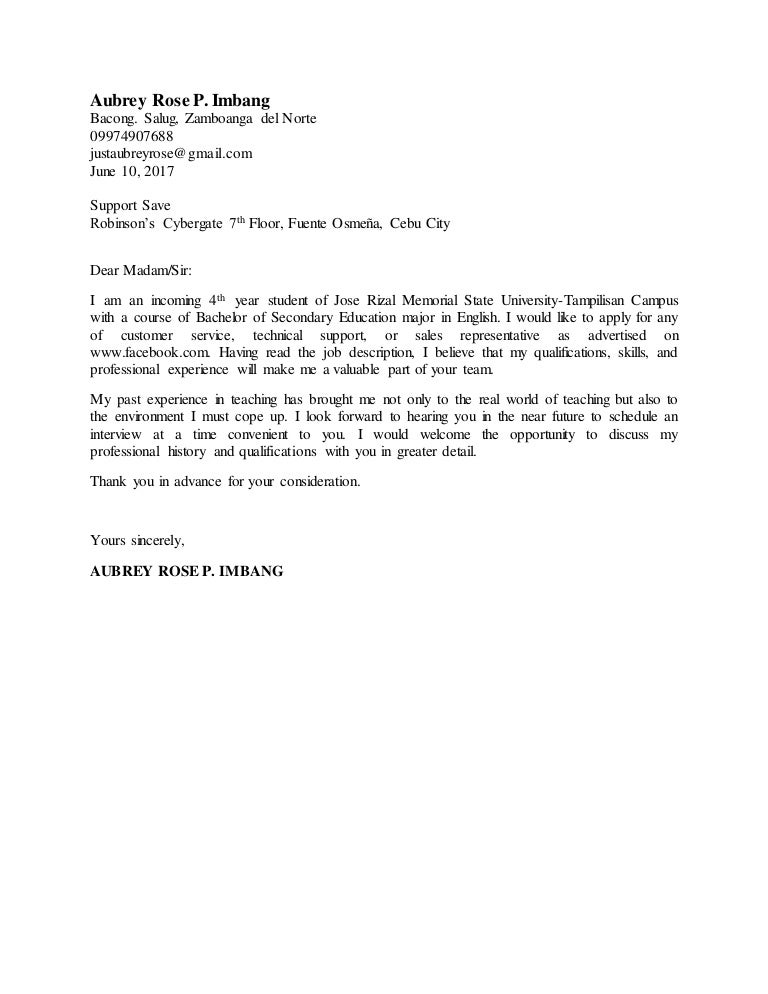 Application Letter Sample application-letter-sample