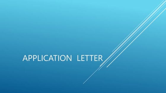 Employment Application Letter | PPTX | Desktop Publishing | Computer Software and Applications