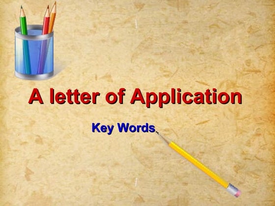 Writing an application letter | PPTX