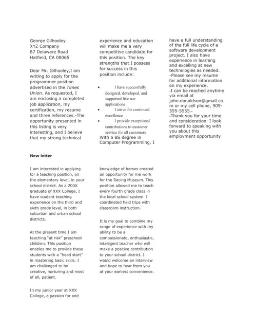 Application Letter | PDF