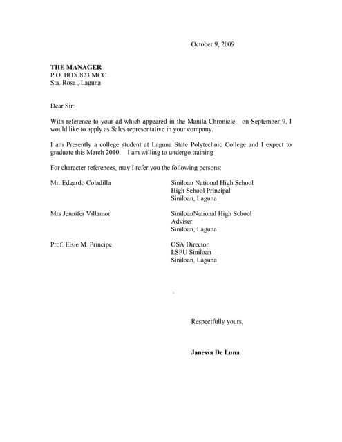 Application Letter ( Block Style ) | DOC