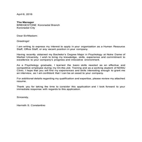 Application letter with resume harrieth | DOCX