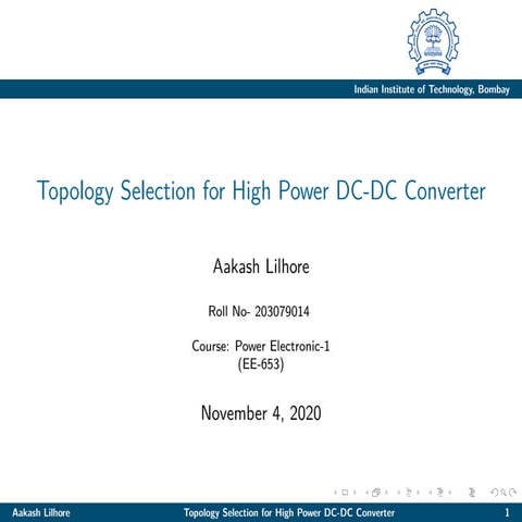 Application notes on high power dc dc converter topology selection | PDF