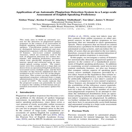Application Of An Automatic Plagiarism Detection System In A Large ...