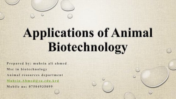 Biotechnology in livestock improvement | PPT