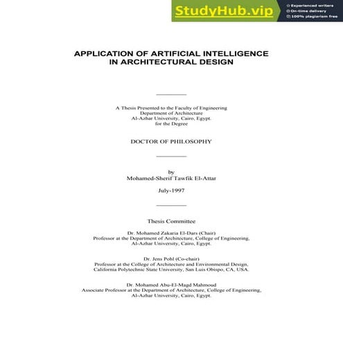 Application Of Artificial Intelligence In Architectural Design Ph.D ...
