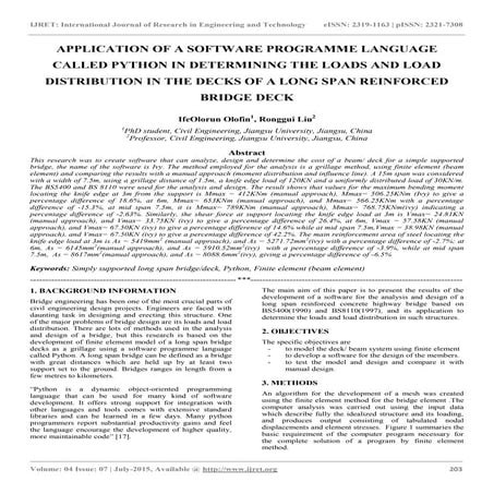 Application of a software programme language called python in ...