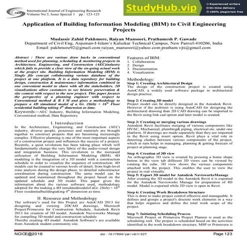 Application Of Building Information Modeling Bim To Civil Engineering Projects Pdf