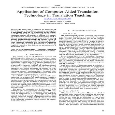 Application of computer aided translation technology in translation teaching | PDF