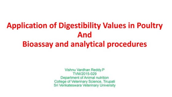 Measures of Feed Energy- Gross Energy, Digestible Energy, Metabolisable ...