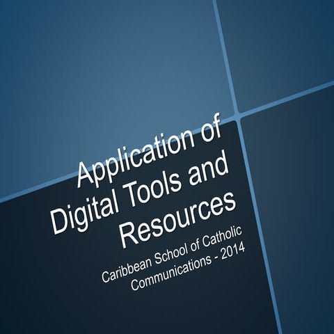 Application of digital tools and resources | PPT