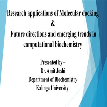 Research Application of MOLECULAR DOCKING | PPT