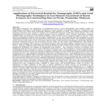 Application of electrical resistivity tomography (ert) and arial ...