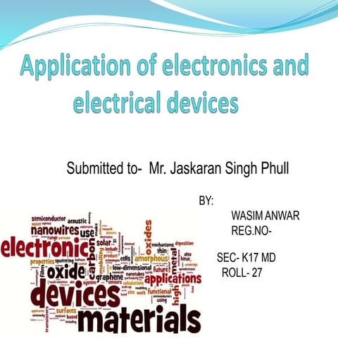 Application of electronics and electrical devices | PPTX | Technology ...