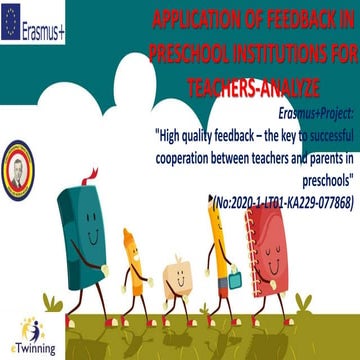 Application of feedback in preschool institutions for teachers analyze ...