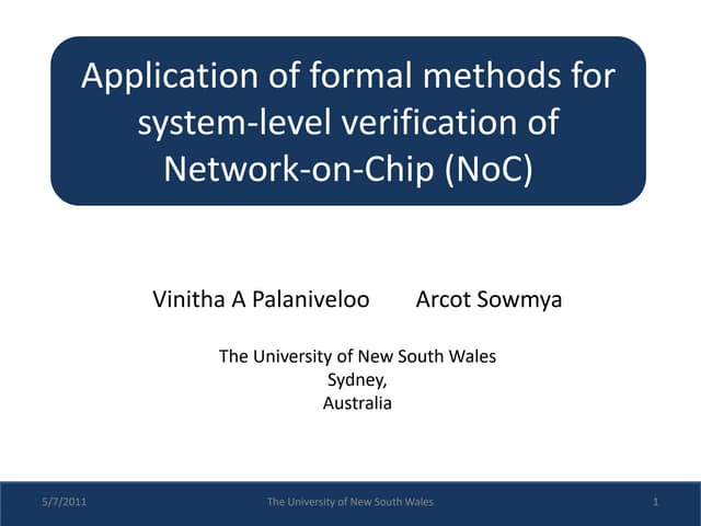 Application Of Formal Methods For System Level Verification Of Final Ppt 7980