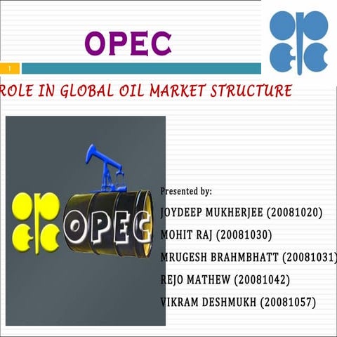 Application of Game Theory - OPEC Dynamics | PPT