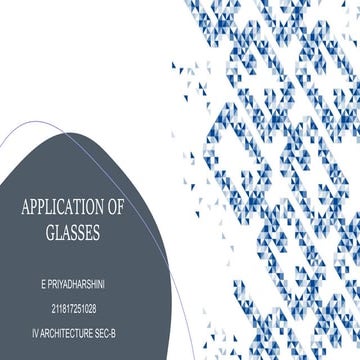 Application of glasses | PPTX