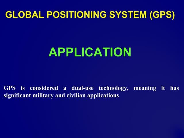 Presentation on GPS (Global Positioning System) | PPTX