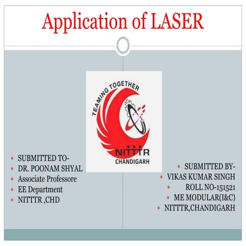 Application of laser by me | PPT