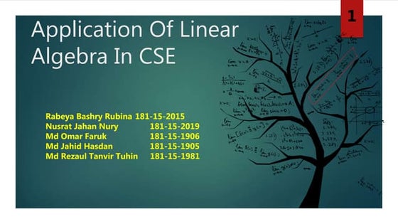 Application Of Linear Algebra In Real Life Ppt