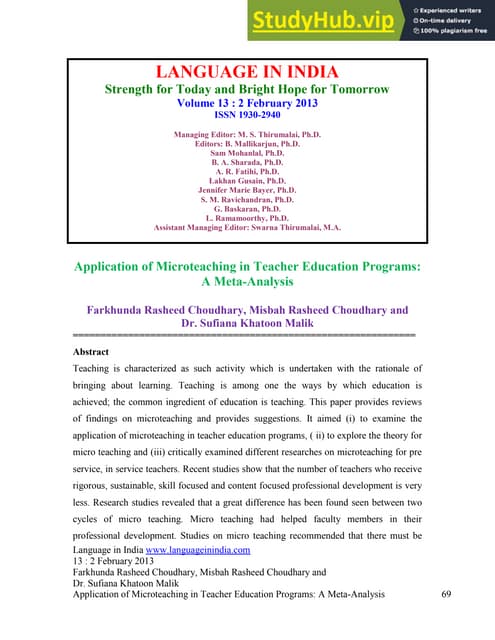 Introduction of Micro Teaching | PPT