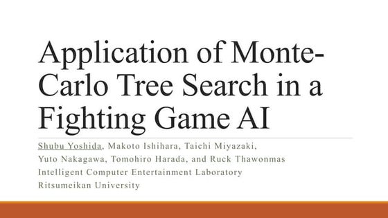 Applying fuzzy control in fighting game ai | PPT