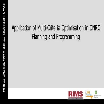Application Of Multi Criteria Optimisation And Trade Off Analysis Dr Wei Liu Pptx