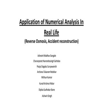 Numerical Analysis Application Of Numerical Analysis In Real Life New