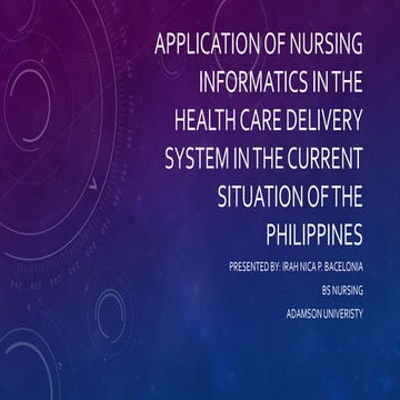 Application of nursing informatics | PPTX