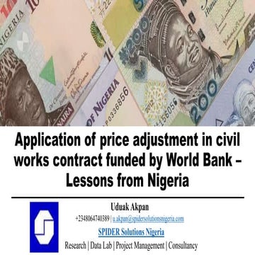 Application of price adjustment in civil works contract | PPTX